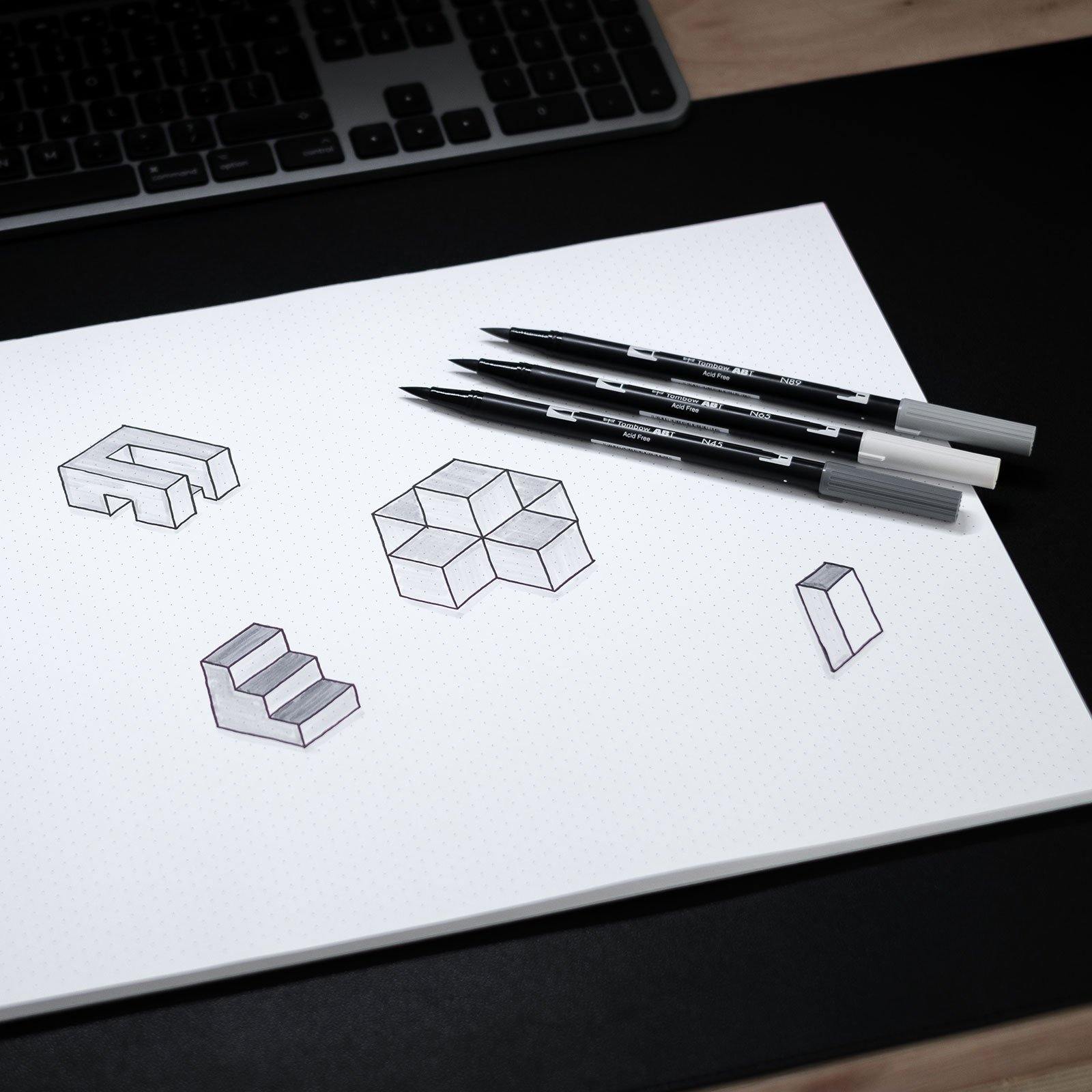 A3 Isometric Paper Pad with 50 Tear-Off Dotted Iso Sheets | Dotgrid