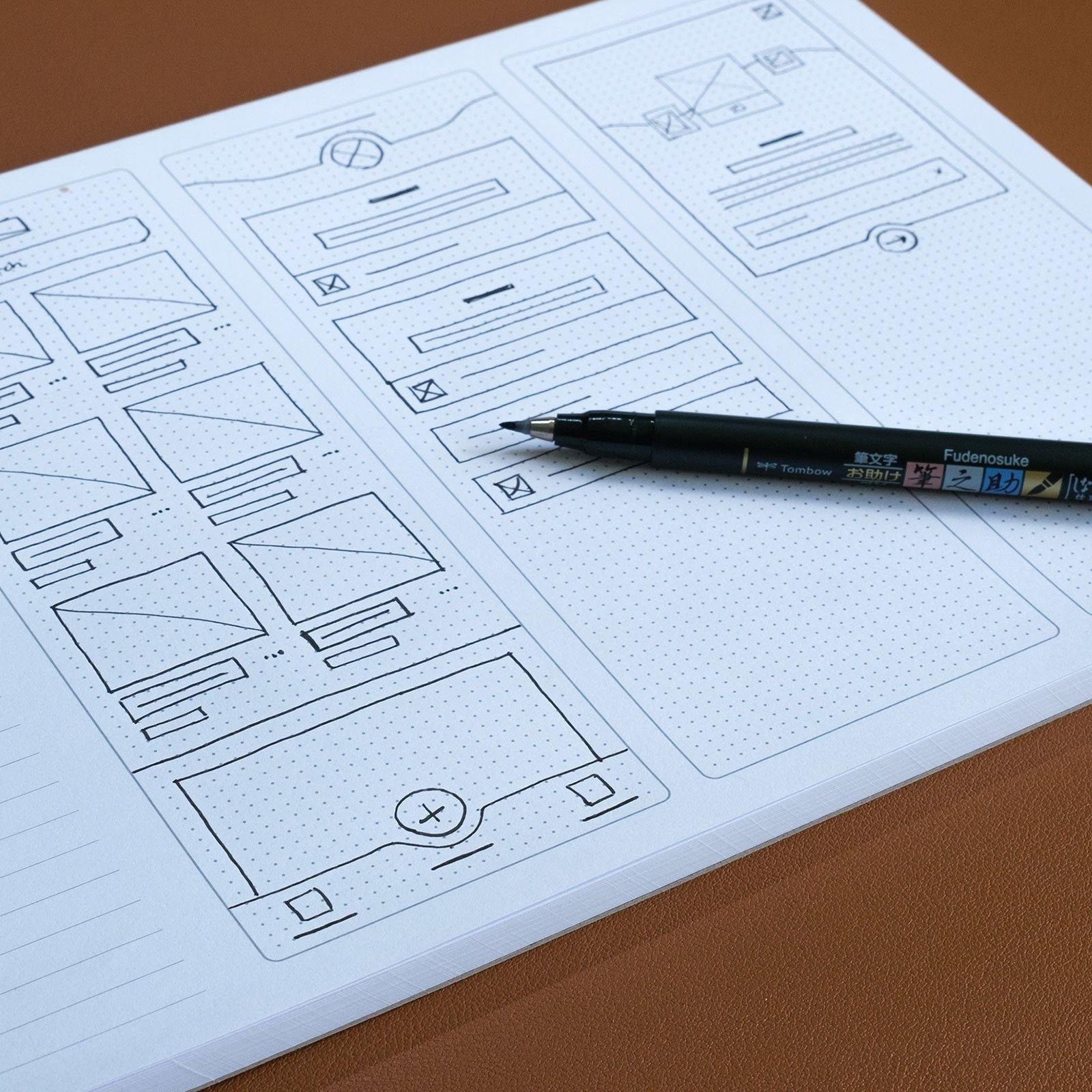 A4 Mobile Device Wireframing Pad (White) | Dotgrid
