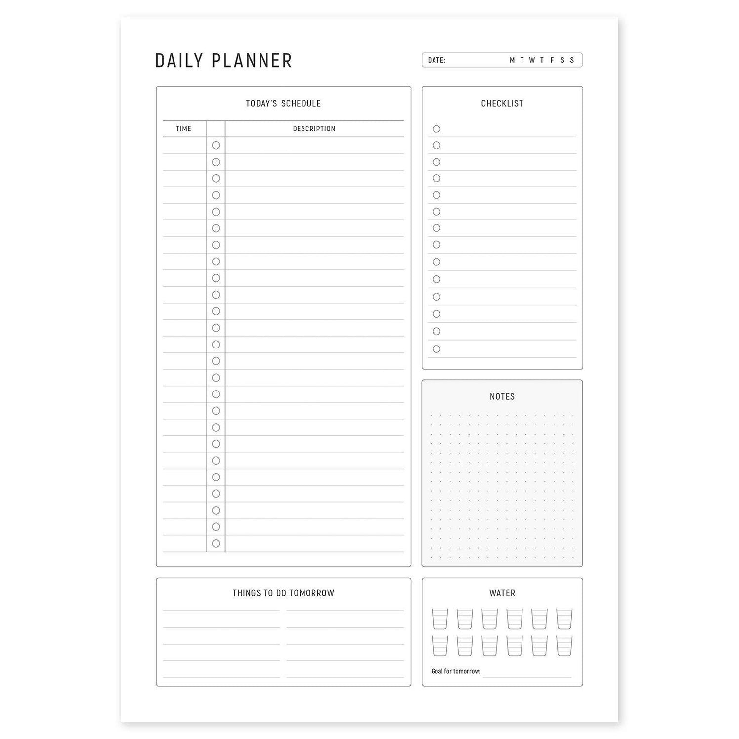 A4 Daily Planner Pad - Portrait, 32 Sheets | Dotgrid