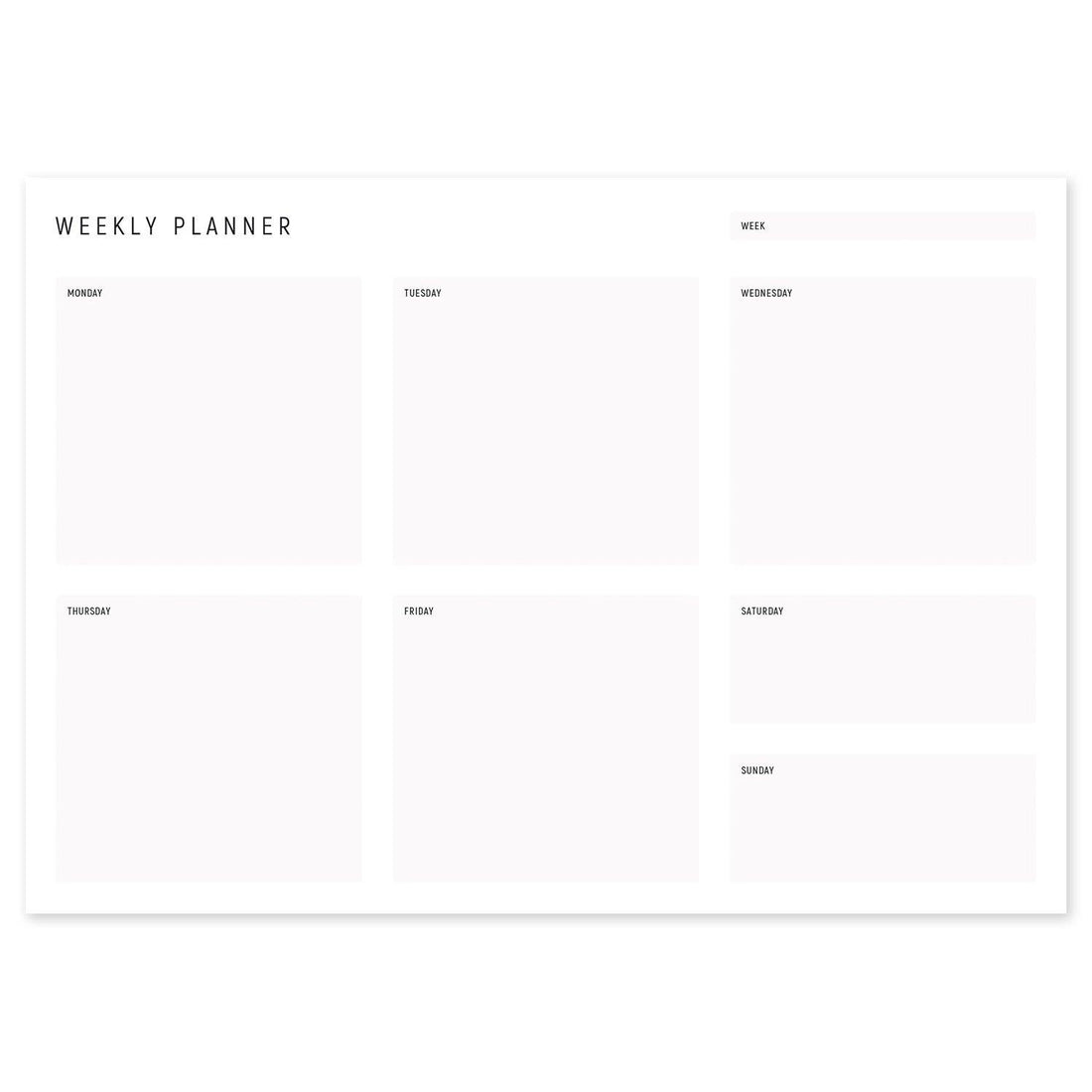 A4 Weekly Planning Pad - Grey, Landscape – Dotgrid