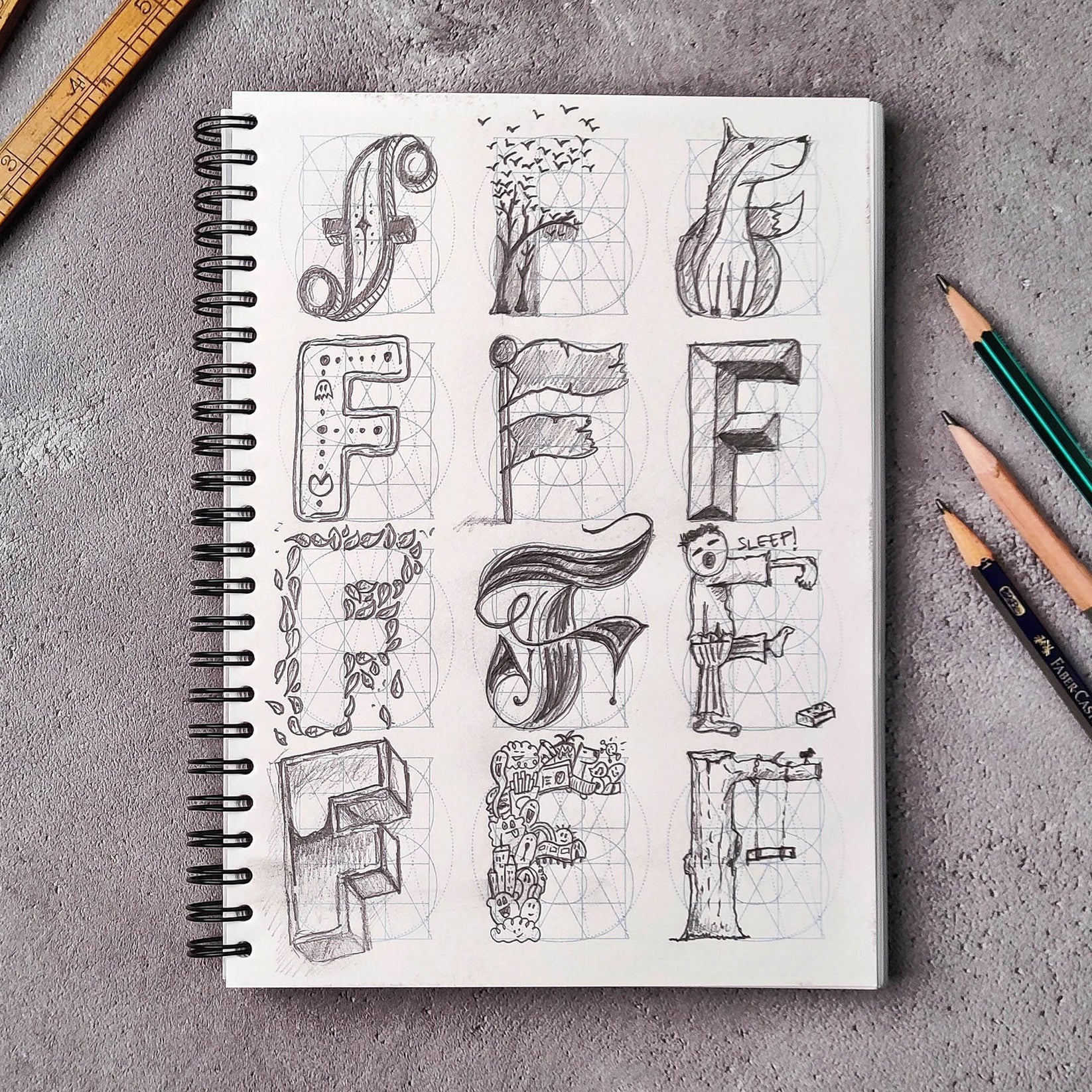 A5 Letter Builder Notebook | Become A Better Lettering Artist – Dotgrid