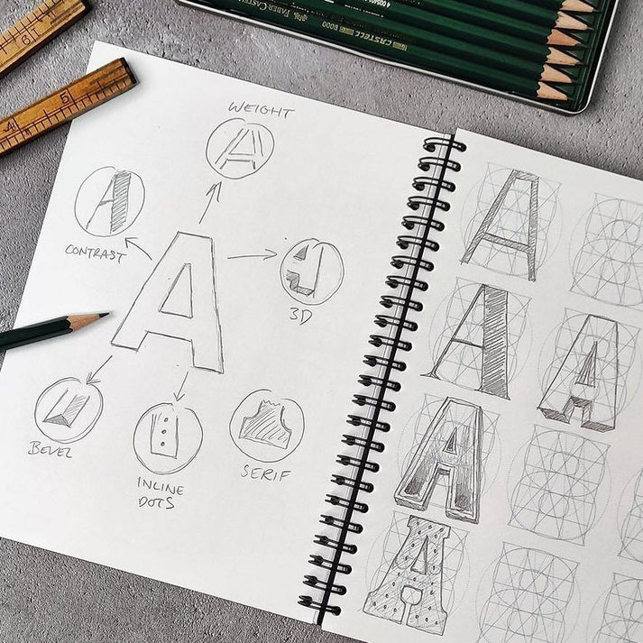 A5 Letter Builder Notebook | Become A Better Lettering Artist – Dotgrid