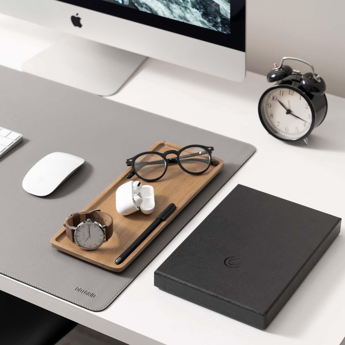 Slim Rectangular Acacia Wood 'Catchall' Desk Tray – Dotgrid